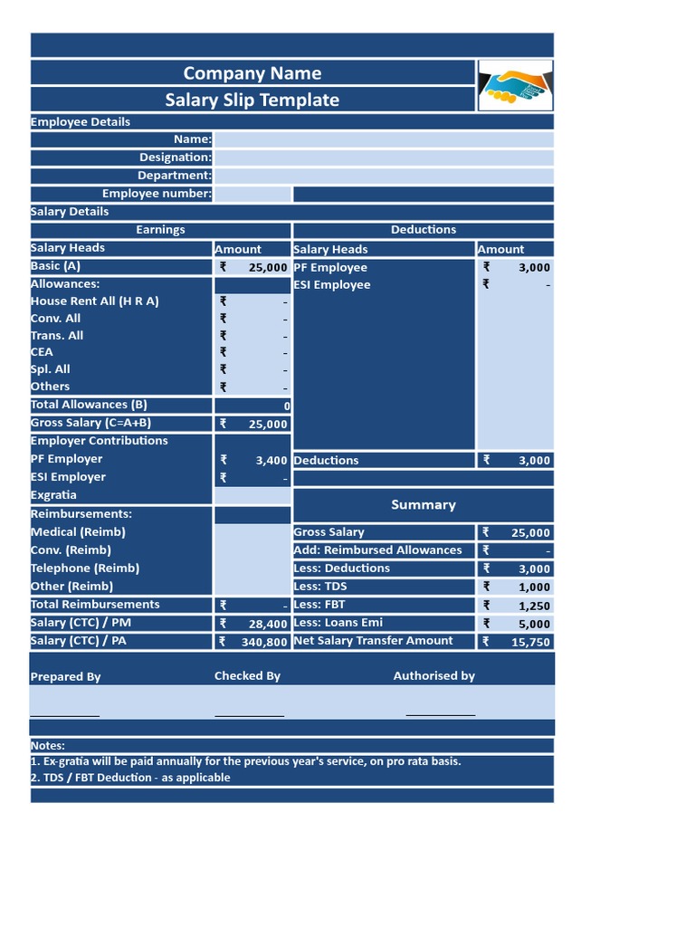 Salary Slip Template New | PDF