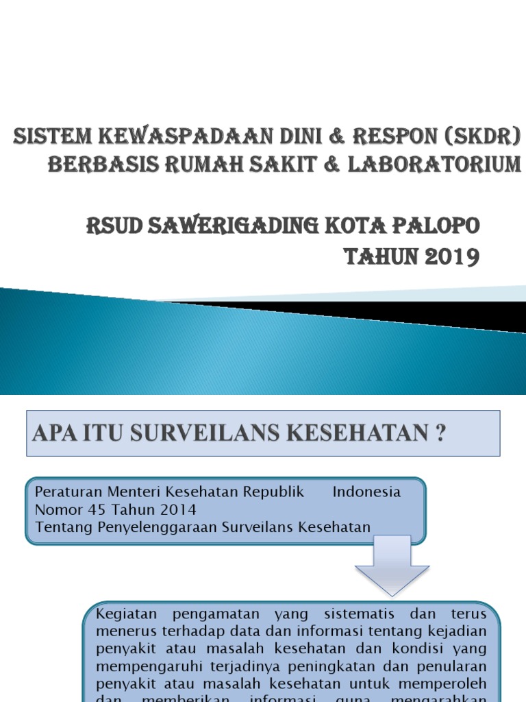 Sistem Kewaspadaan Dini & Respon (SKDR) | PDF