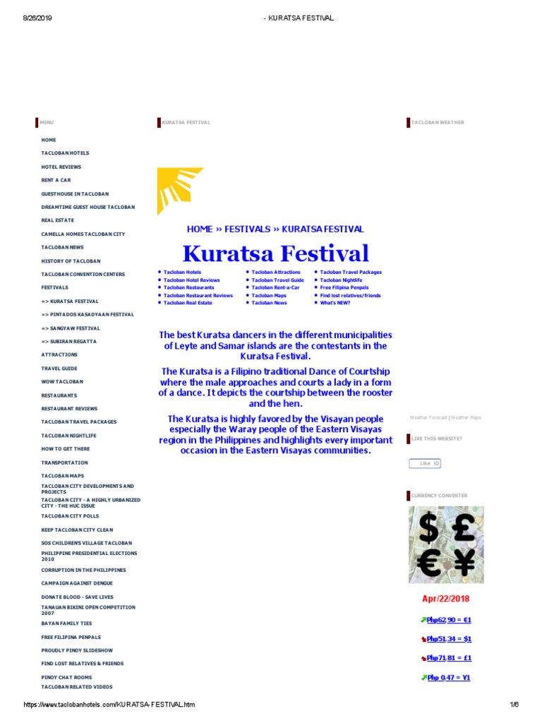 Kuratsa Festival | PDF | Dances | Philippines