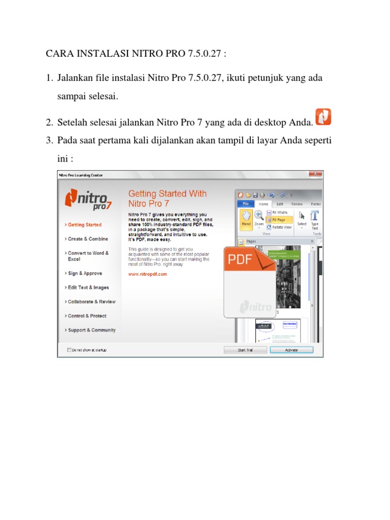Cara Instalasi Nitro Pro 7 | PDF