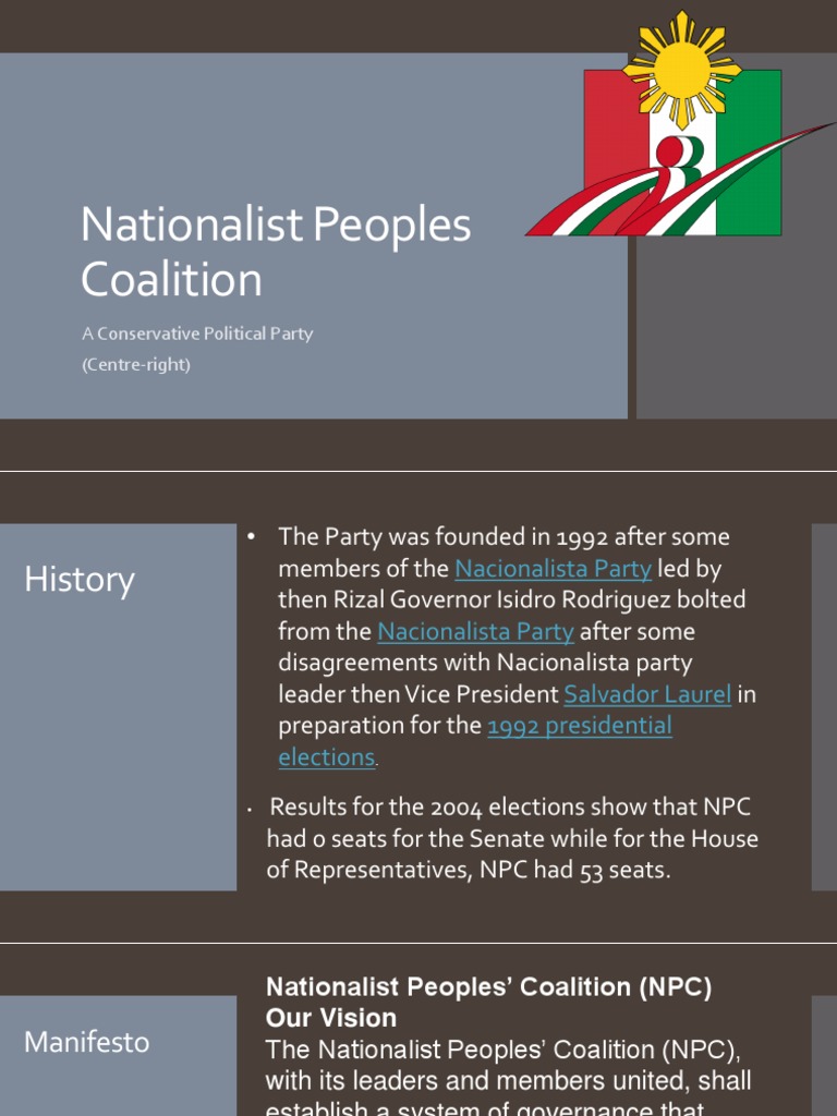 Nationalist Peoples Coalition: A Conservative Political Party (Centre ...