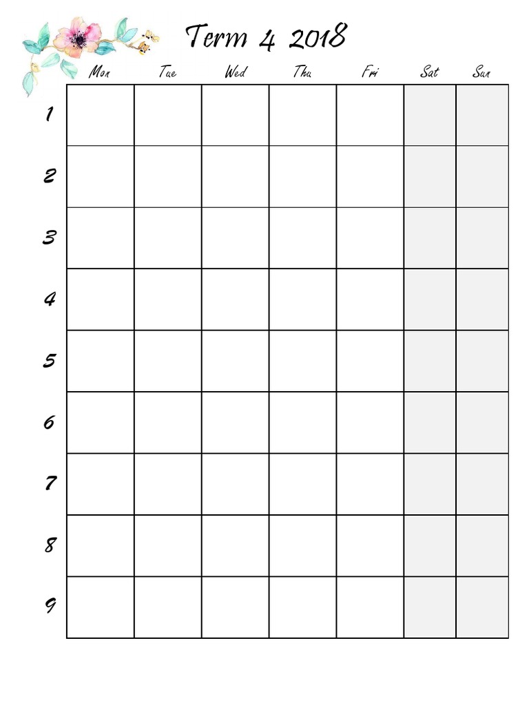 Term Planner Template | PDF