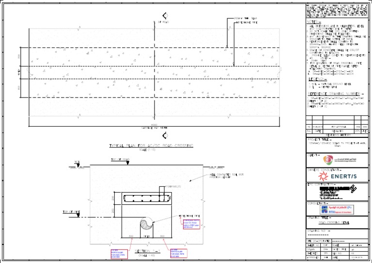Typical Road Crossing Hdpe Hume Pipe Detail-Layout | PDF