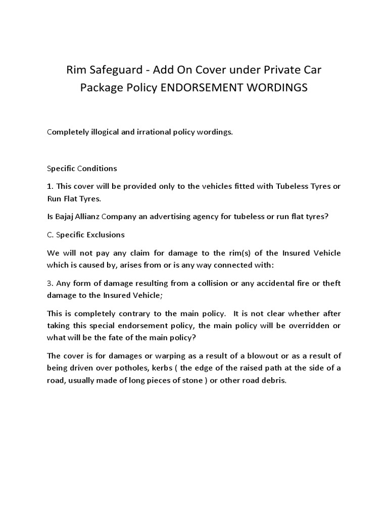 Rim Safeguard - Add On Cover Under Private Car Package Policy ...