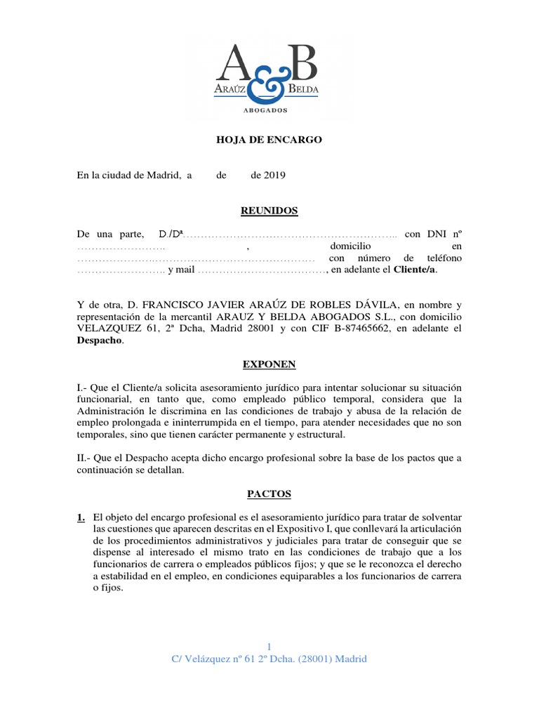Hoja de Encargo Interinos 900-50pax | PDF | Gobierno | Justicia