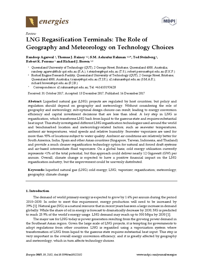 LNG Regasification Terminals: The Role of Geography and Meteorology On ...