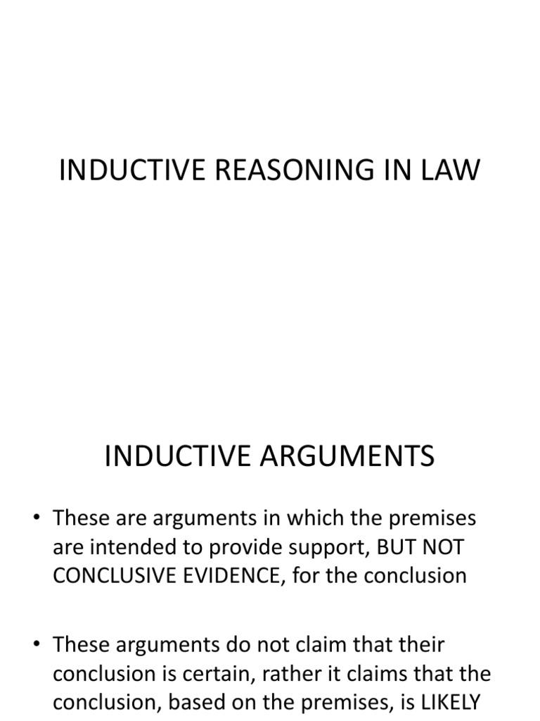 Inductive Reasoning in Law | PDF | Inductive Reasoning | Argument