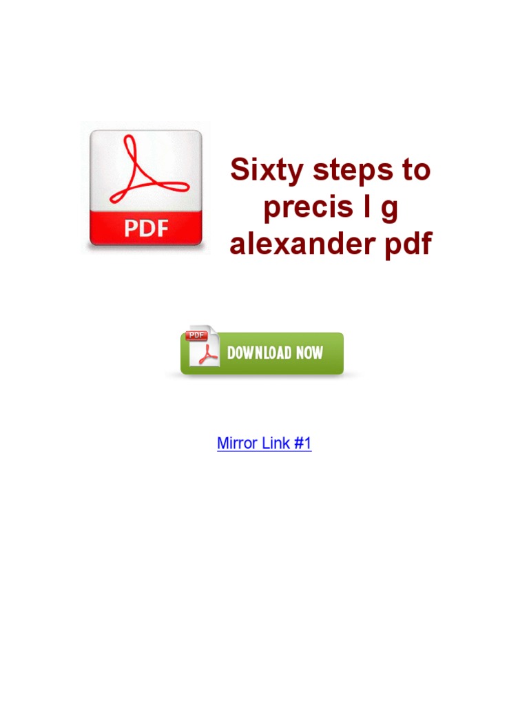 Sixty Steps To Precis L G Alexander PDF PDF Operating System