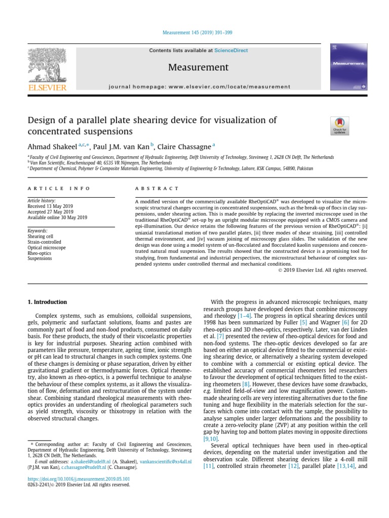 Measurement: Ahmad Shakeel, Paul J.M. Van Kan, Claire Chassagne ...