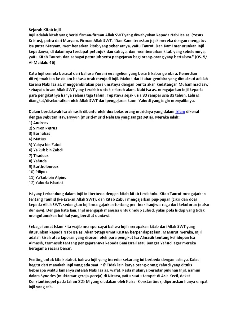 Sejarah Kitab Injil | PDF
