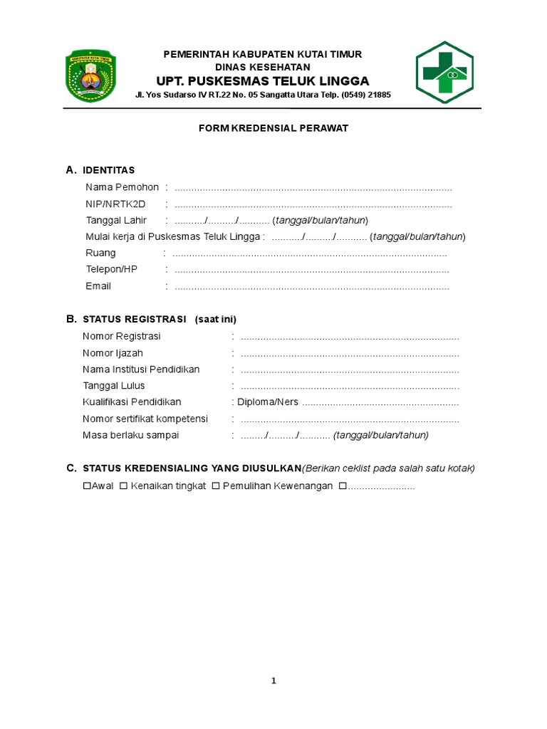 Form Kredensial Perawat New | PDF