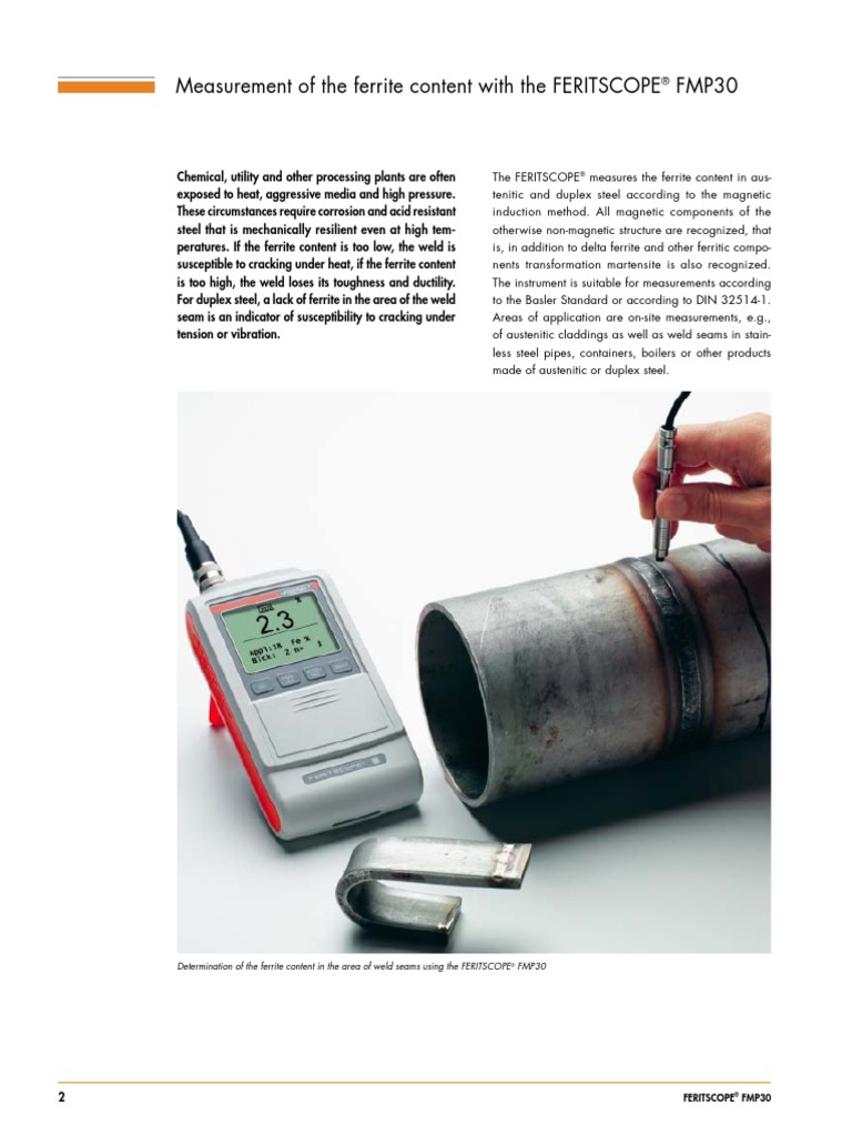 Measurement of The Ferrite Content With The FERITSCOPE FMP30 | PDF ...