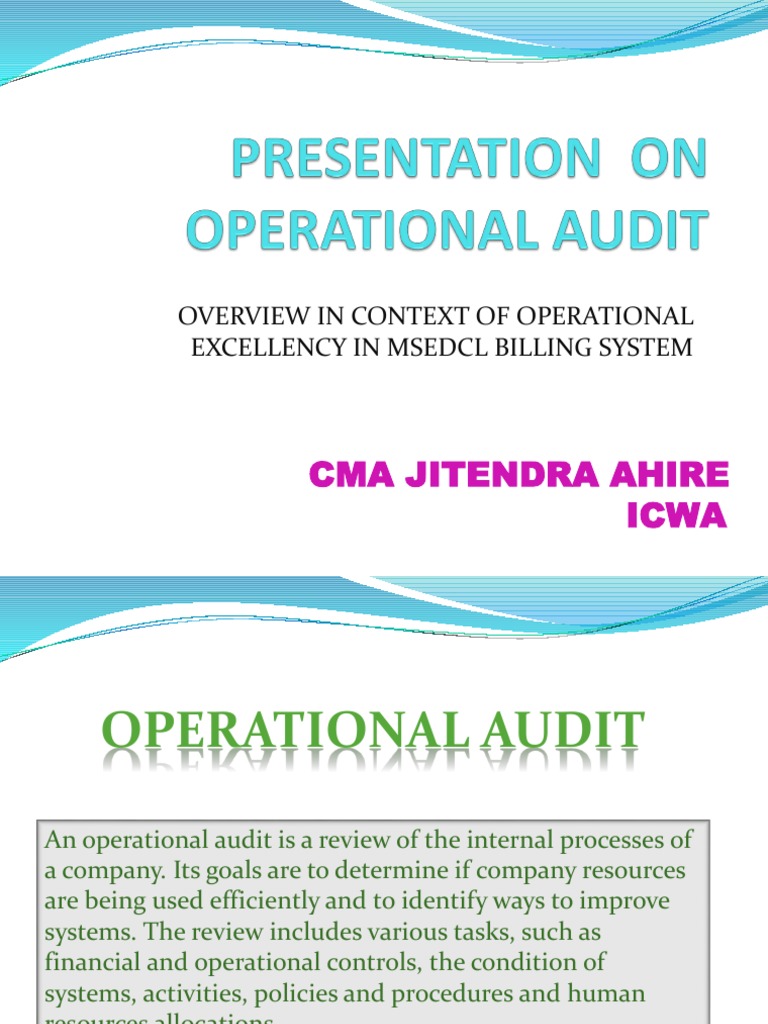 Presentation On Operational Audit | PDF | Internal Control | Audit
