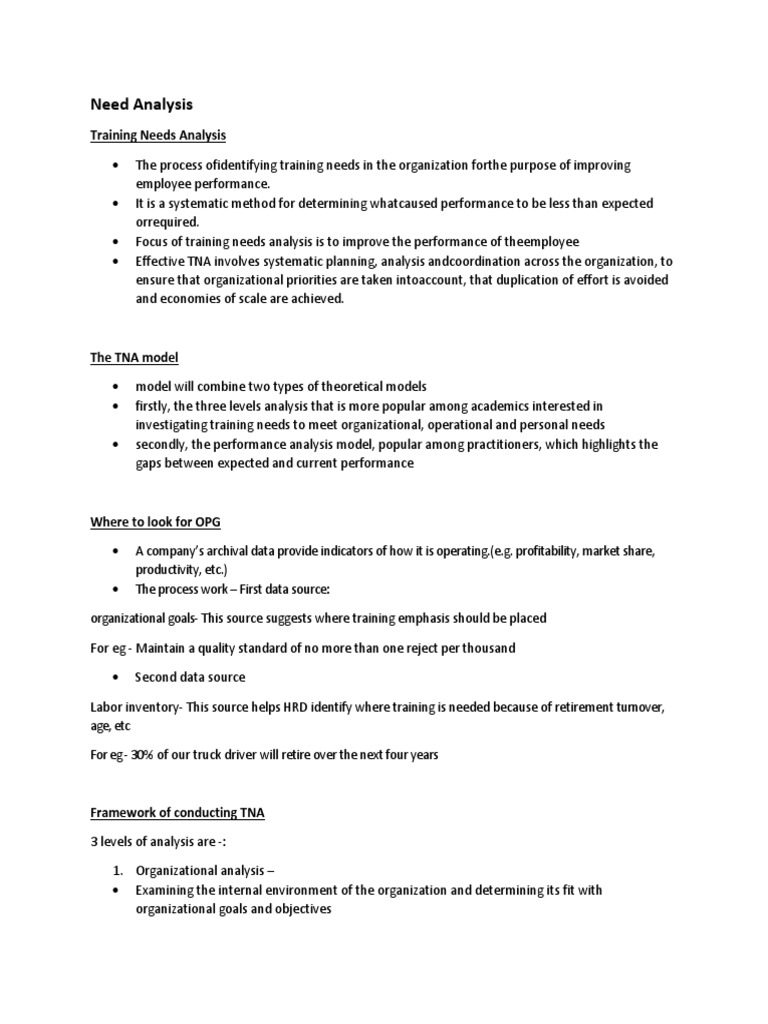 Needs Analysis PCT Aishwarya | PDF | Performance Appraisal ...