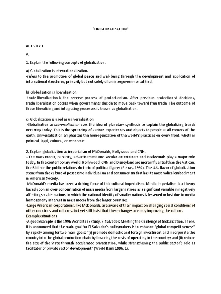 On Globalization | PDF | Globalization | Economic Development