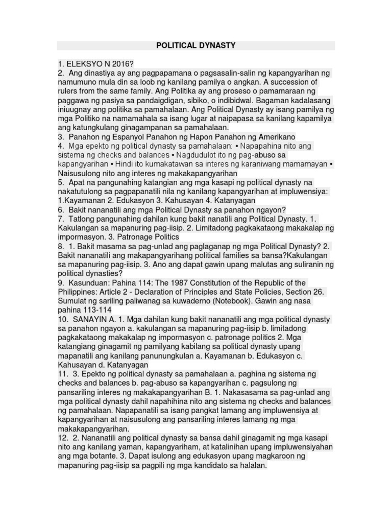 Political Dynasty | PDF