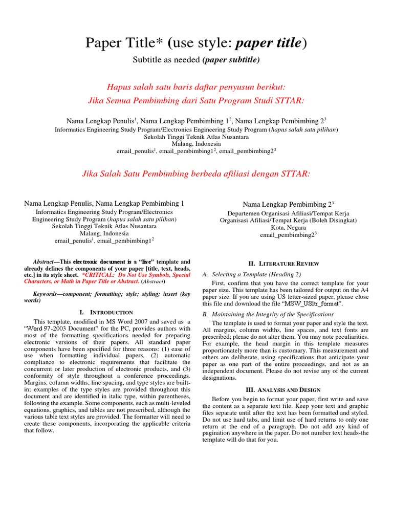 Paper Title (Use Style: Paper Title) | PDF | Bracket | Note (Typography)