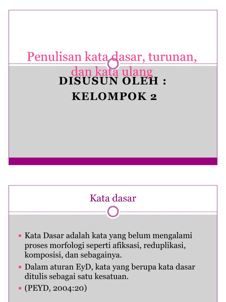 Kata Dasar Dan Kata Turunan | PDF