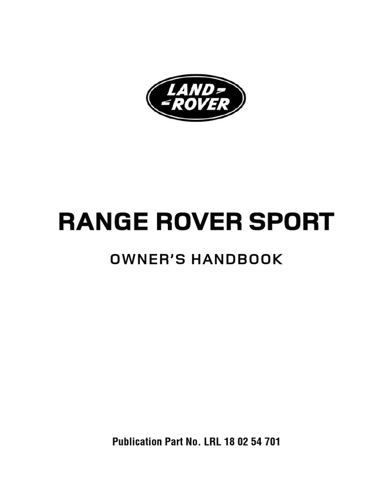 Land Rover Range Rover Owners Manual 2007 | PDF | Headlamp | Seat Belt