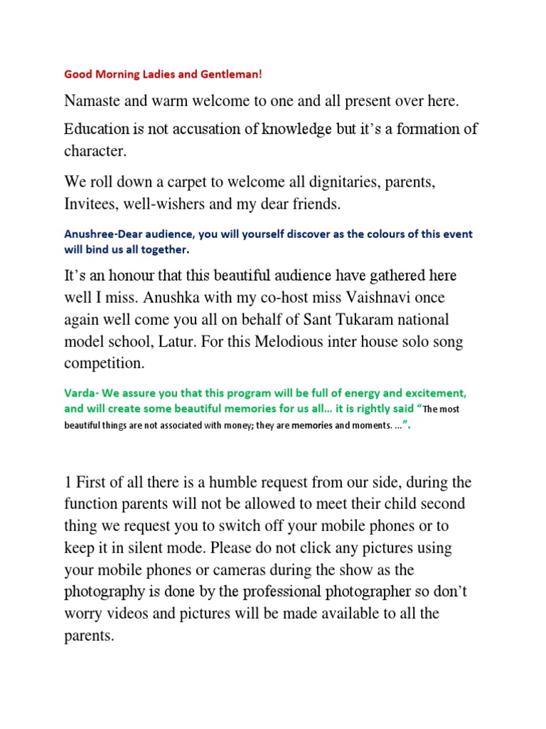 Solo Song Script | PDF