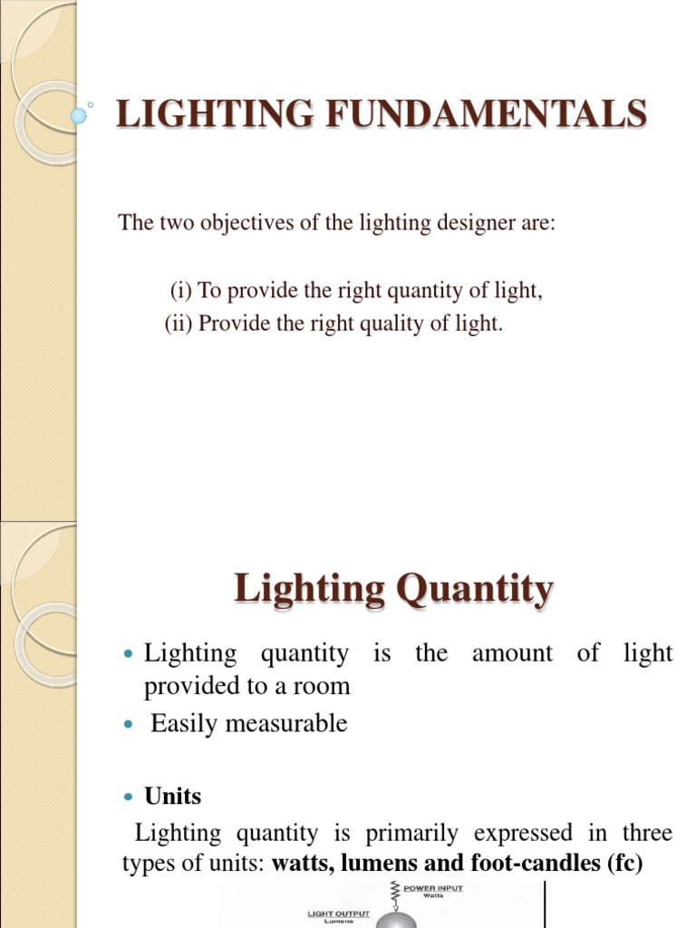 Lighting Fundamentals: The Two Objectives of The Lighting Designer Are ...