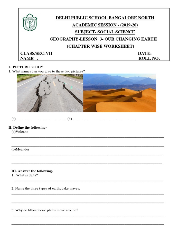 Changing Earth WS | PDF | Geology | Earth Sciences