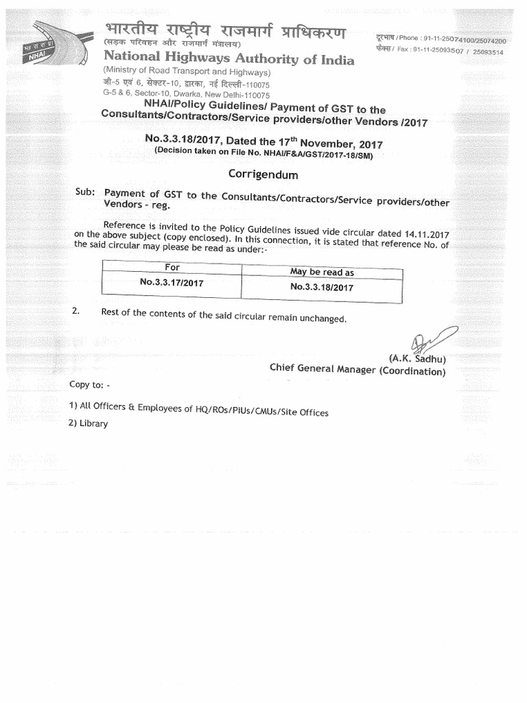 Morth GST Circular 2017 | PDF