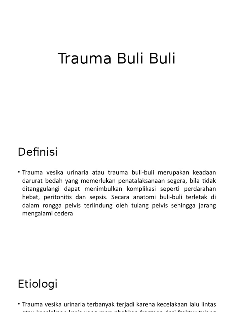 Trauma Buli Buli | PDF