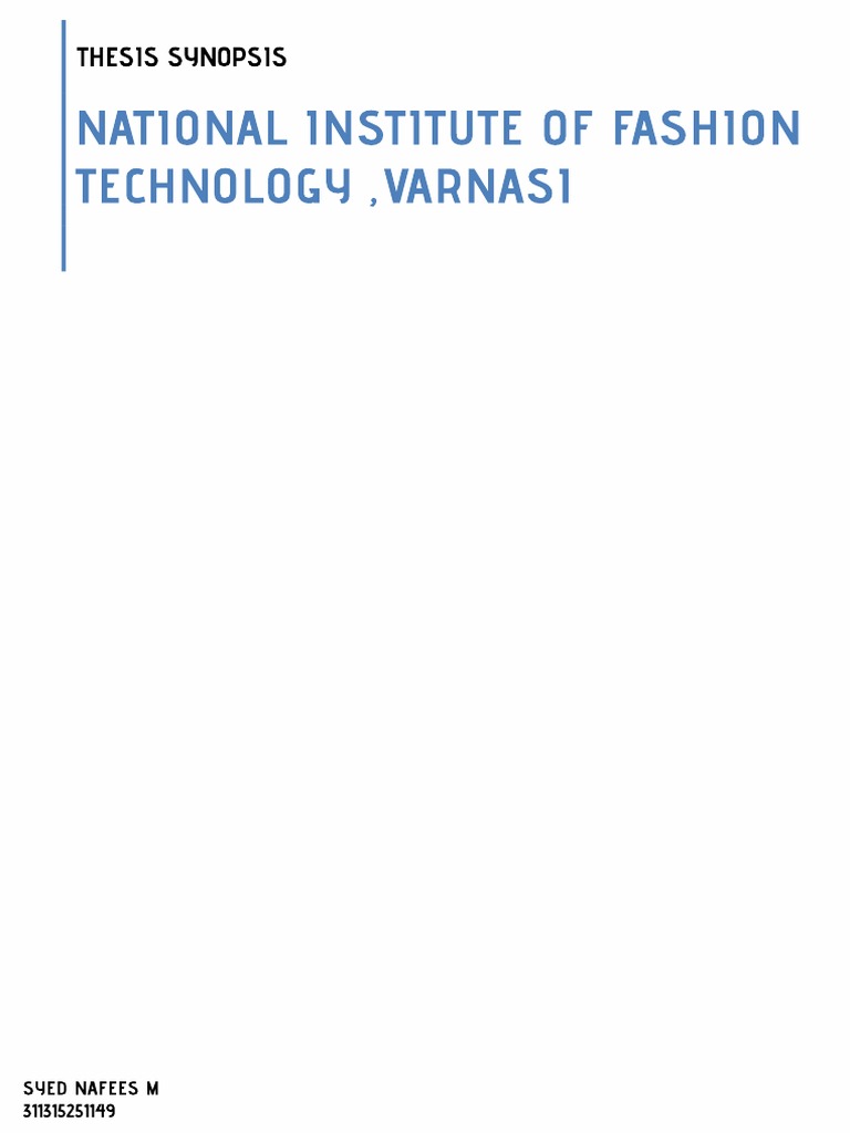 NIFT Thesis Synopsis 1 | PDF