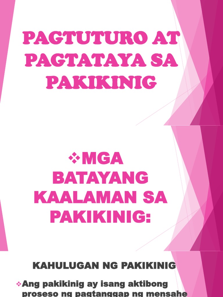 #4 Pagtuturo at Pagtataya Sa Pakikinig | PDF