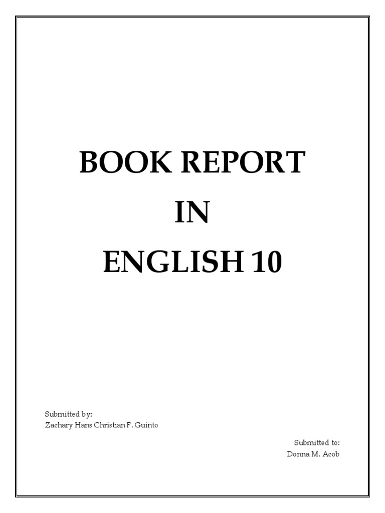 Book Report Front Page (Monster) | PDF