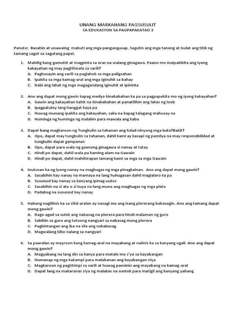 PT - Esp 3 - Q1 | PDF