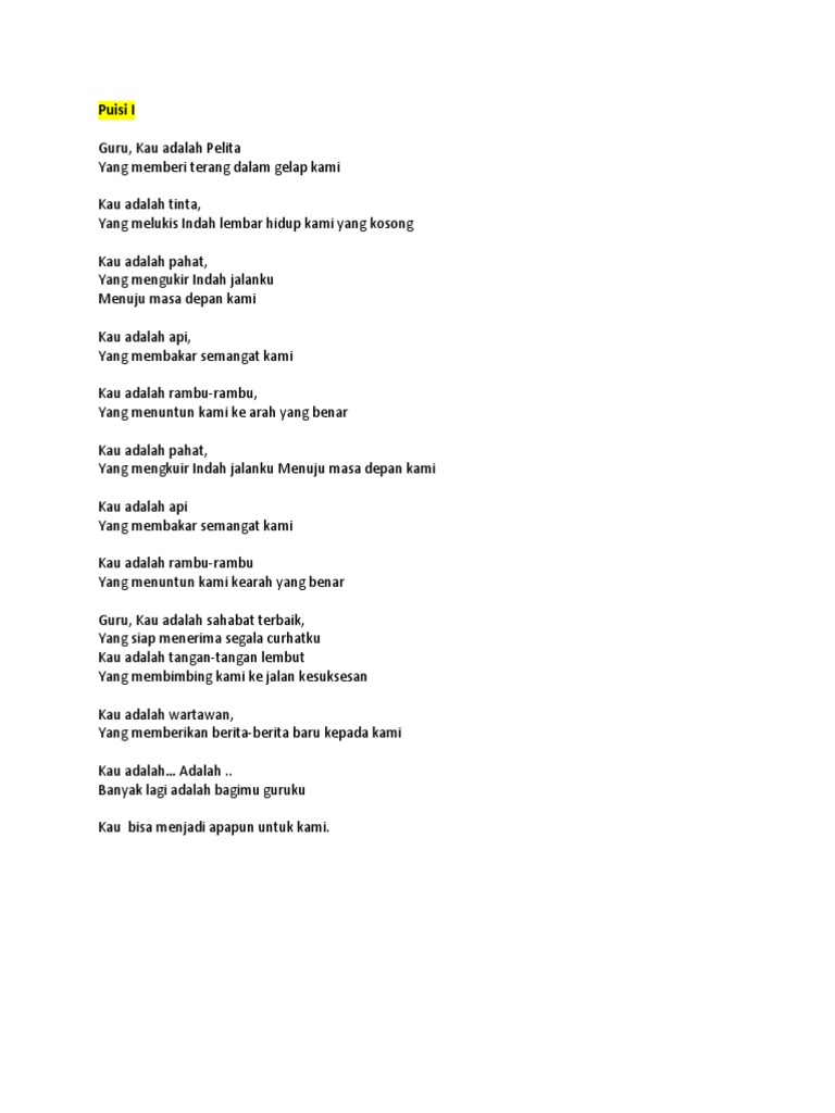 Puisi Guru | PDF