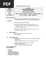 Types of Conflict Lesson Plan for Grade 7 | PDF | Lesson Plan | Teaching