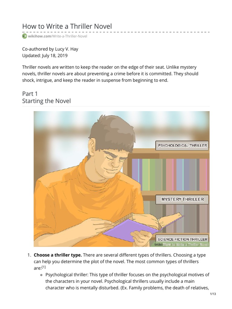 How To Write A Thriller Novel PDF | PDF | Thriller (Genre) | Plot ...
