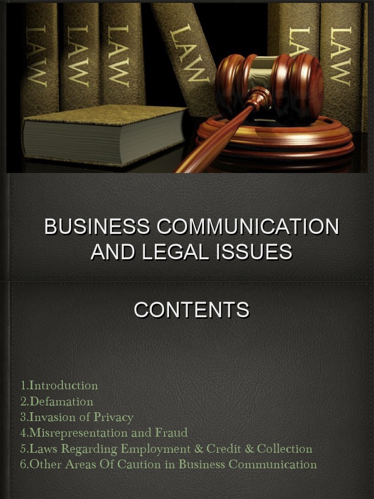 Business Communication and Legal Issues: An Overview of Defamation ...