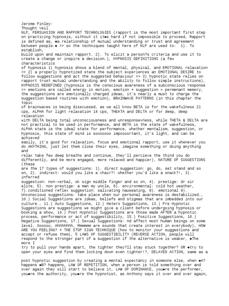 Hypnosis - Inductions, Scripts, Language.txt | Hypnosis | Feeling