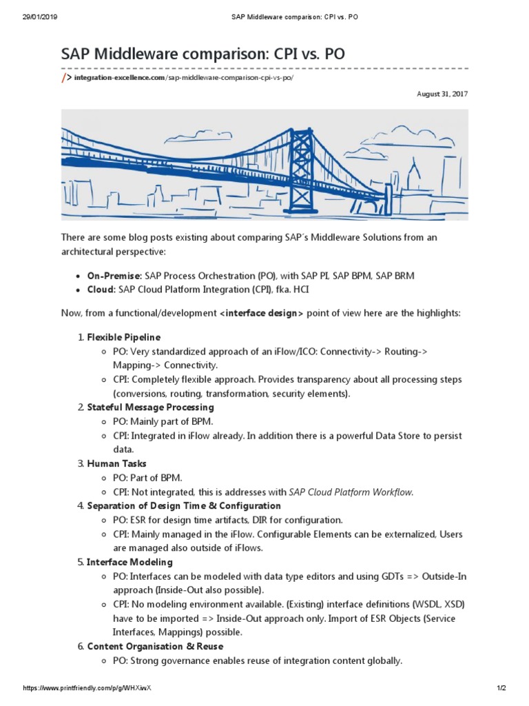 SAP Middleware: CPI vs. PO Comparison | PDF | Business Process ...
