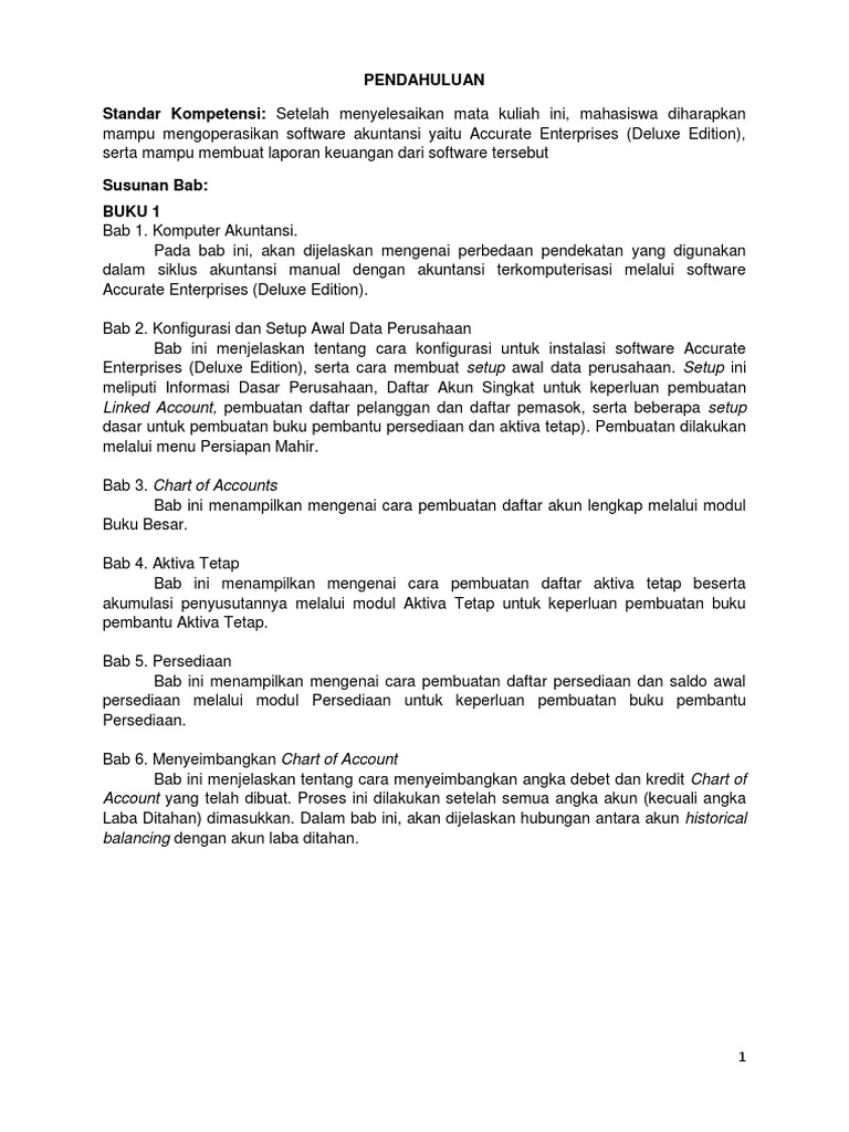 Buku Ajar Accurate I | PDF | Bisnis | Pengelolaan Keuangan & Uang