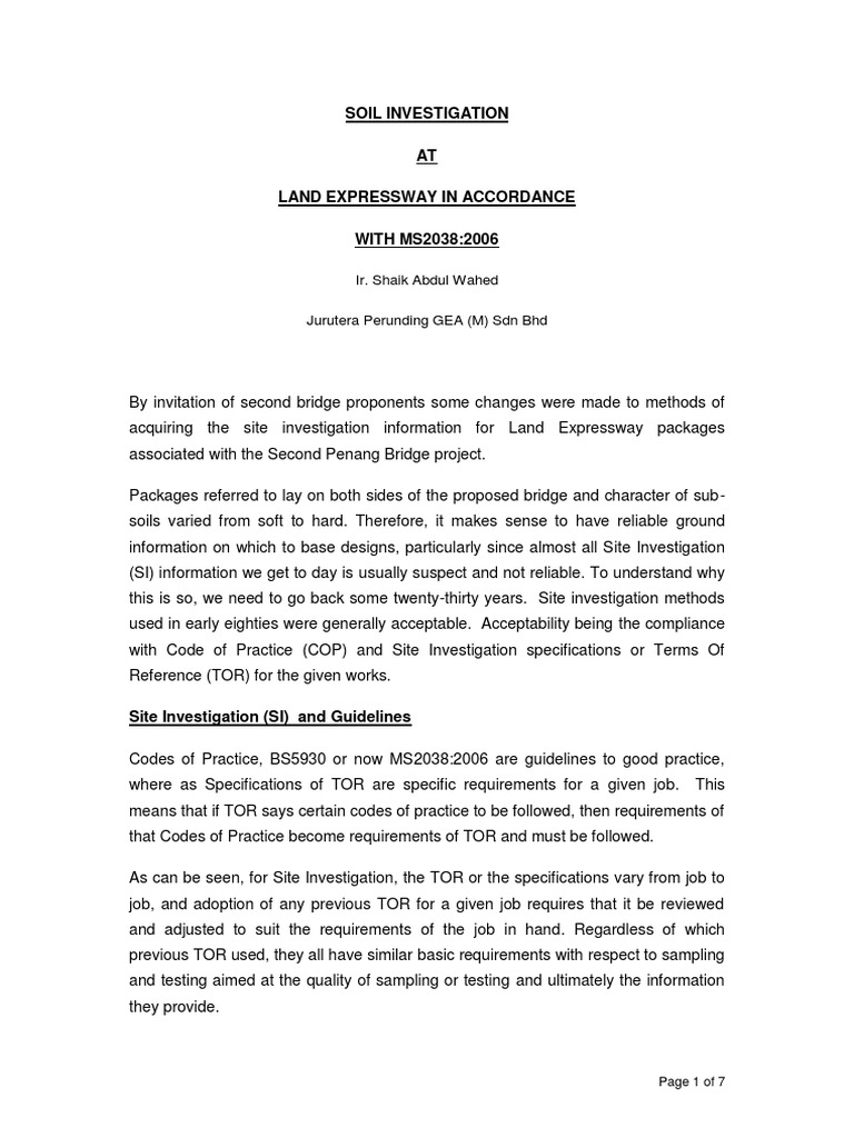 Reliable Ground Information Through Proper Site Investigation Methods ...