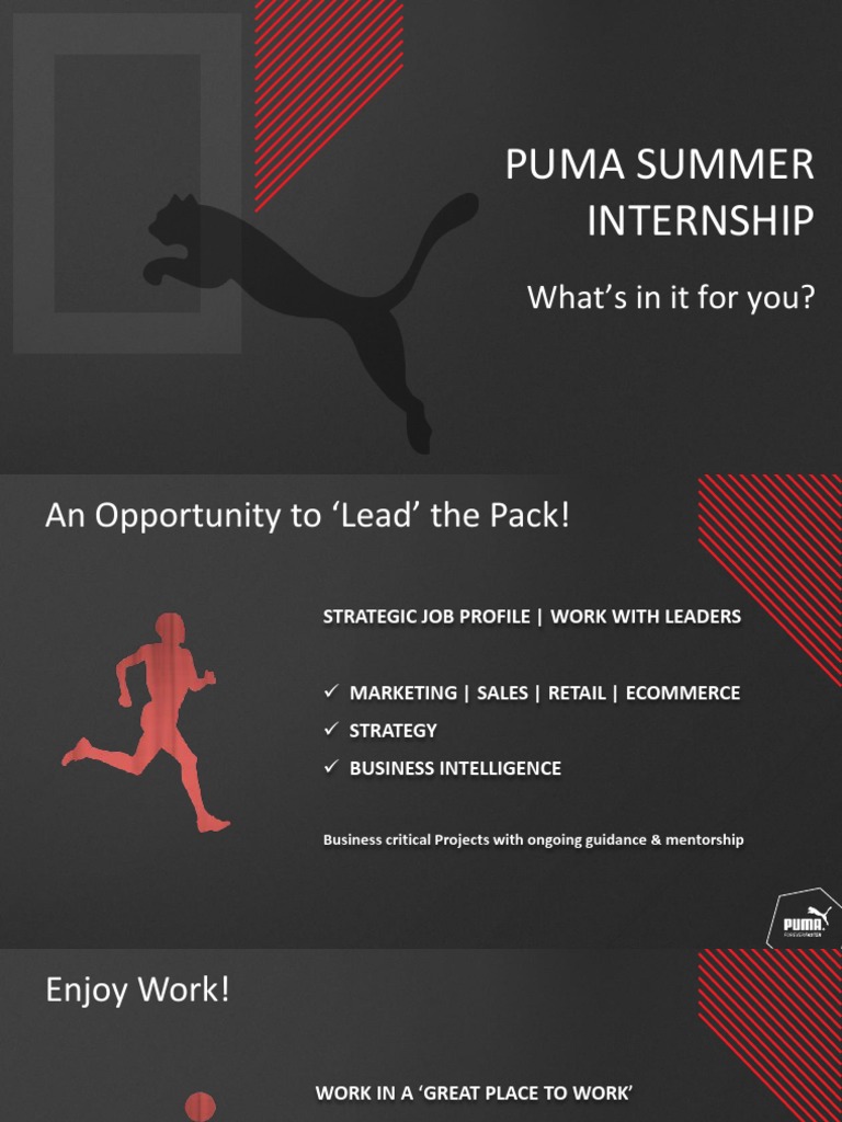 Puma Summer Internship: What's in It For You? | PDF