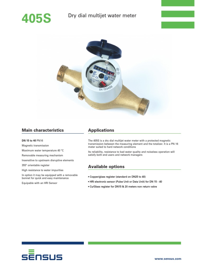 En - 405s Data Sheet Sensus 405s | PDF | Accuracy And Precision | Flow ...