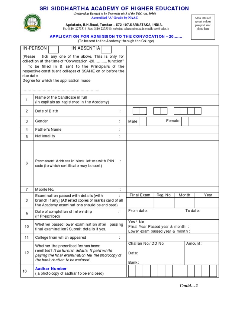 Convocation Application Form 2018 | PDF | Postgraduate Education | Doctor Of Philosophy