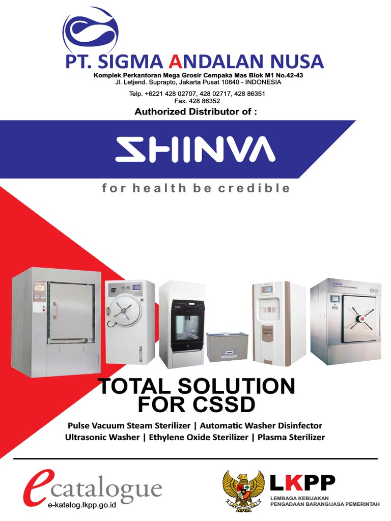 PT. SIGMA ANDALAN NUSA Total Solution CSSD Equipment | PDF | Equipment | Manufactured Goods