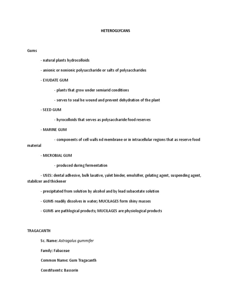 Chapter 3 Heteroglycans | PDF | Plants | Chemistry