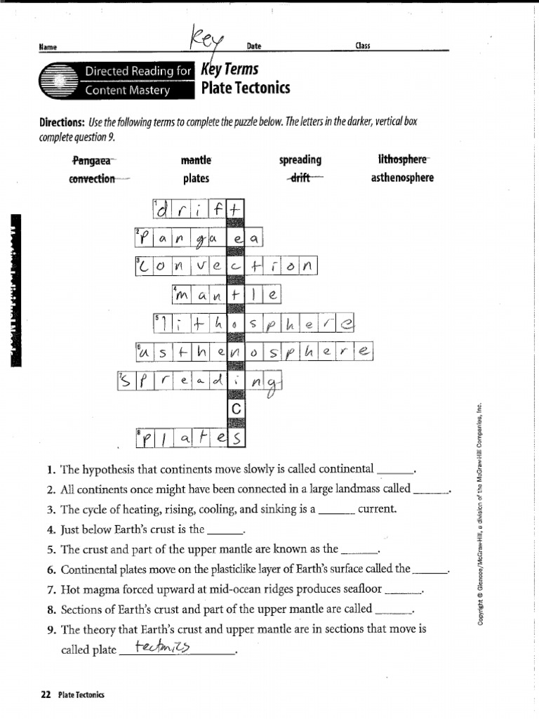 Plate Tectonics Study Guide Key | PDF