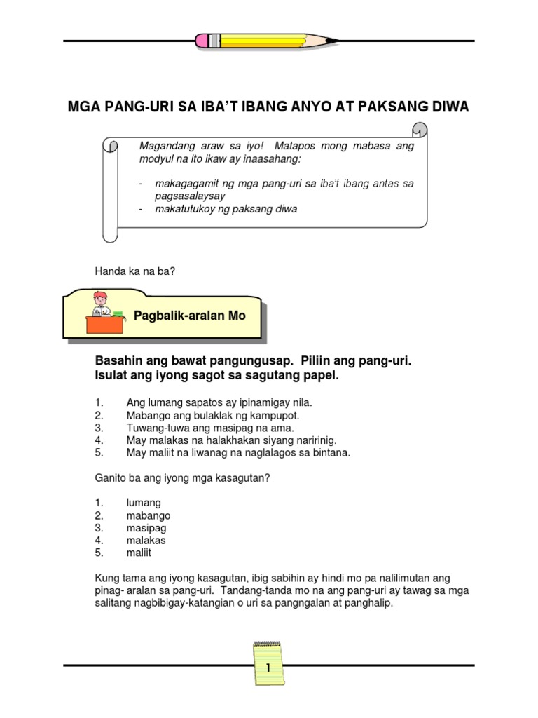 22 - Mga Panguri Sa Iba't Ibang Anyo at Paksang Diwa | PDF