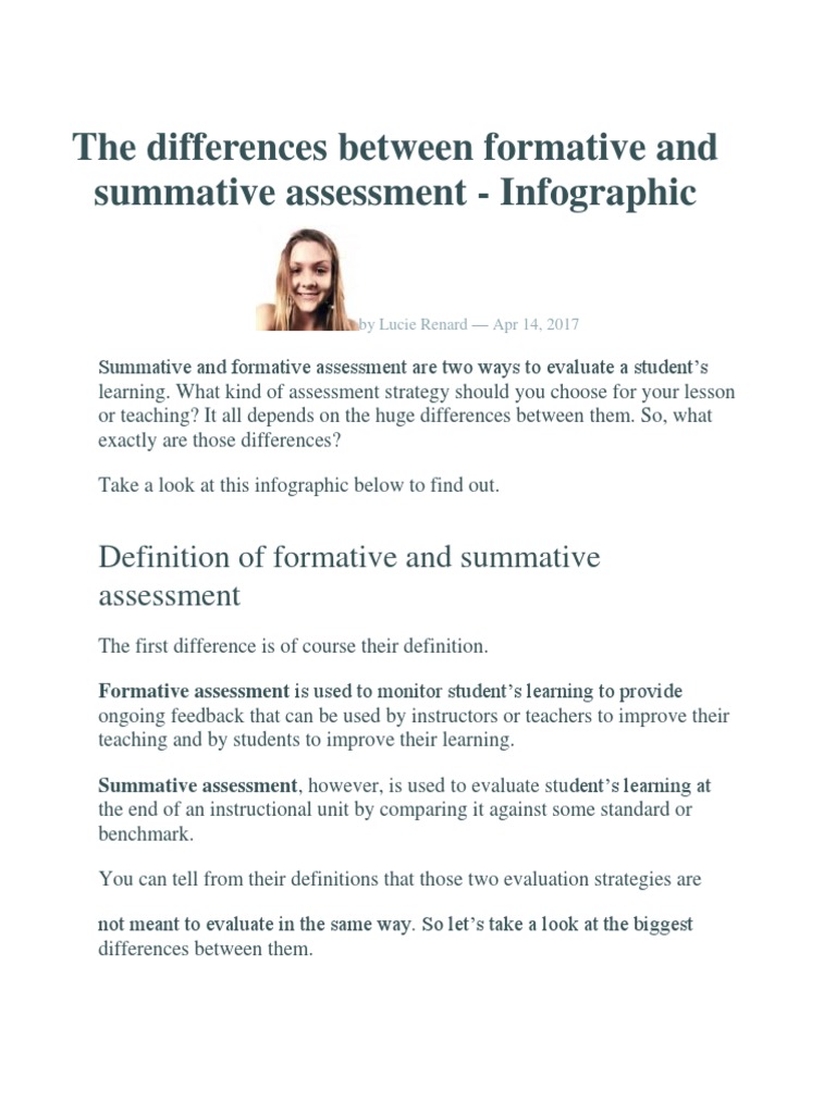 The Differences Between Formative and Summative Assessment | PDF ...