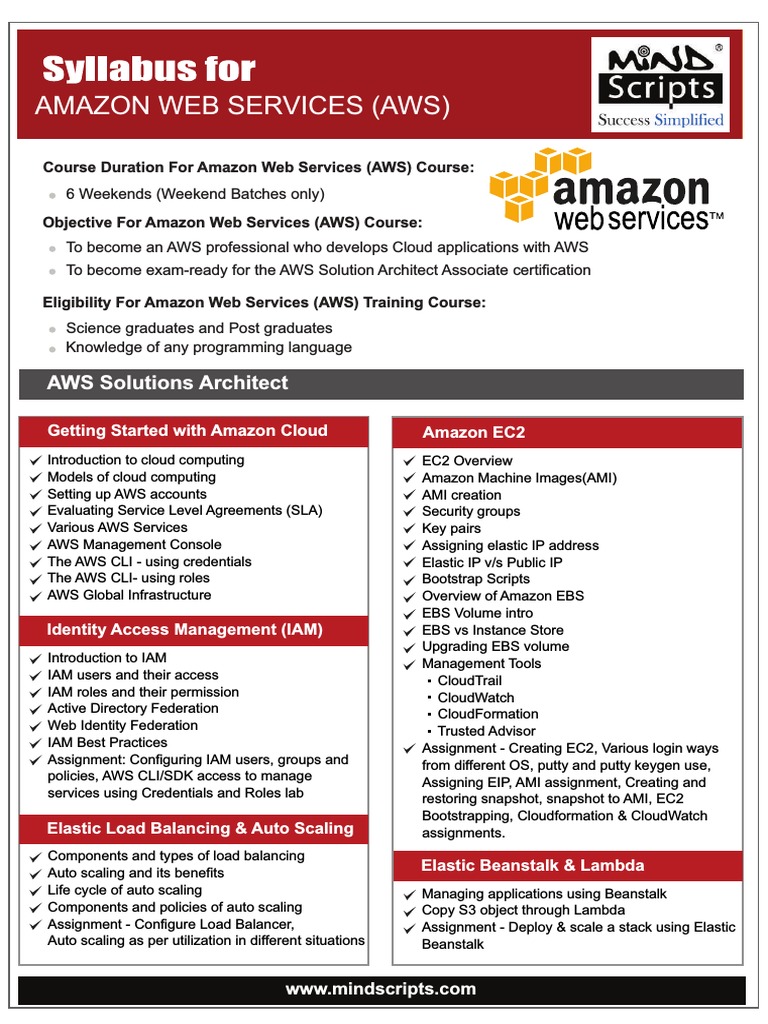 Aws Syllabus Pdf Cdr Pdf Amazon Web Services Computer Data