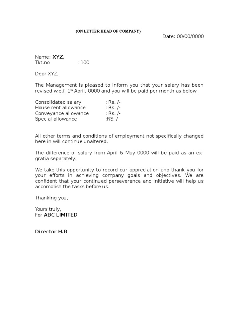 Salary Revision Letter | PDF